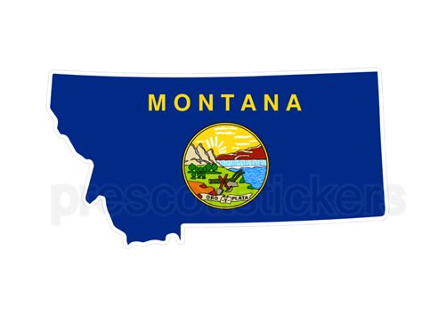 Montana Flag State Outline Car Window Vinyl Laptop Sticker Decal