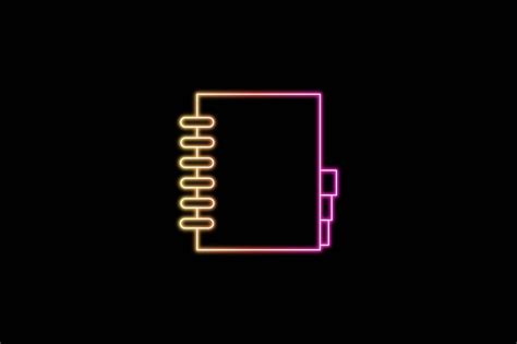 Business Icon Neon Notebook Three Signs Graphic By Mamd · Creative Fabrica
