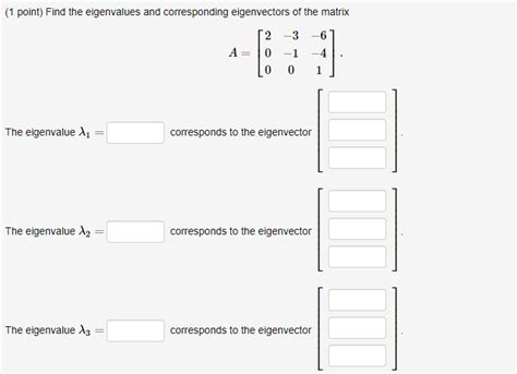 Solved Point Find The Eigenvalues And Corresponding Chegg