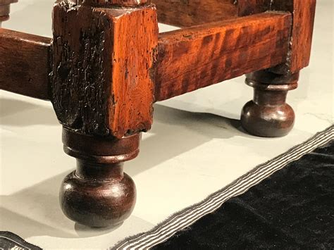 Table Low Walnut Small Spanish Baroque Ball Bobbin 245 Long 20 High