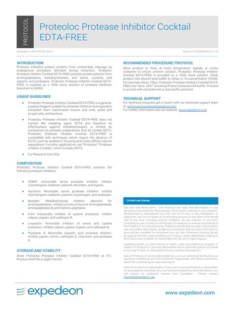 Protocol Proteoloc Protease Inhibitor Cocktail Edta Free R2 Pdf