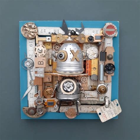 Robot Assemblage Etsy