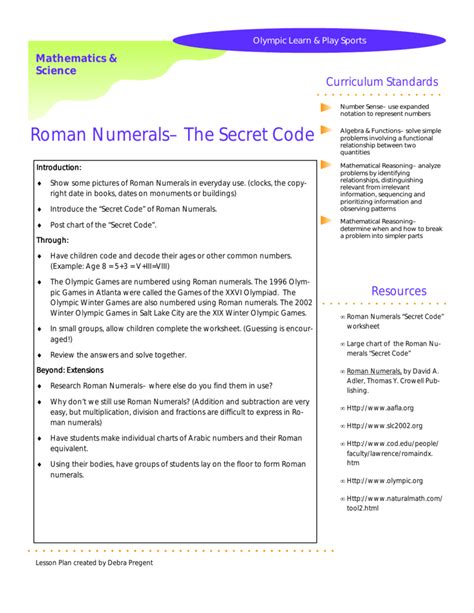 Roman Numerals The Secret Code