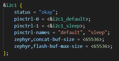 Changing Max I2c Transfer Byte Size Zephyr NRF Connect SDK Nordic