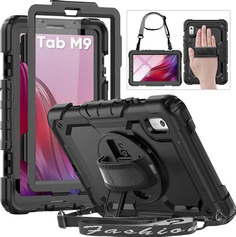 HXCASEAC Case For Lenovo Tab M TB FU With Screen Protector Rotating Hand Strap