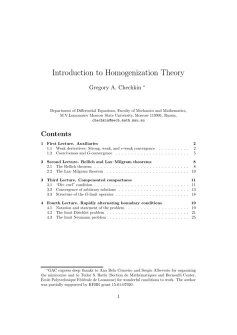 Pdf Introduction To Homogenization Theory