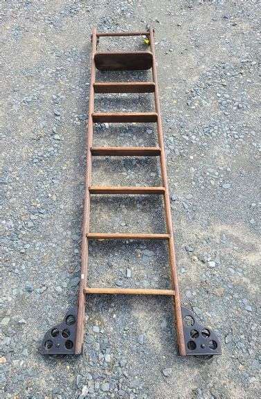 Vintage Wooden Rolling Library Ladder Dixons Auction At Crumpton