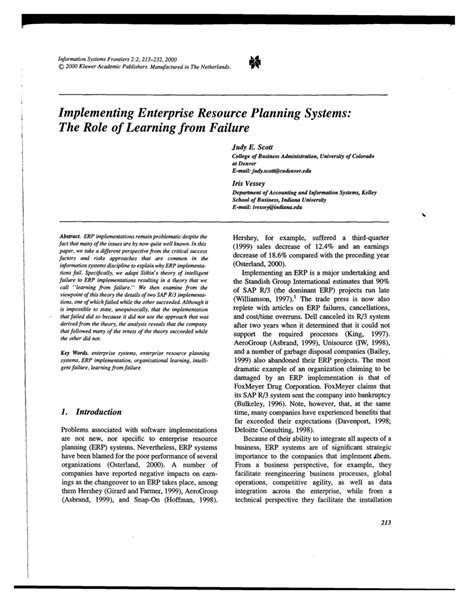 Pdf Implementing Enterprise Resource Planning Systems The Role Of