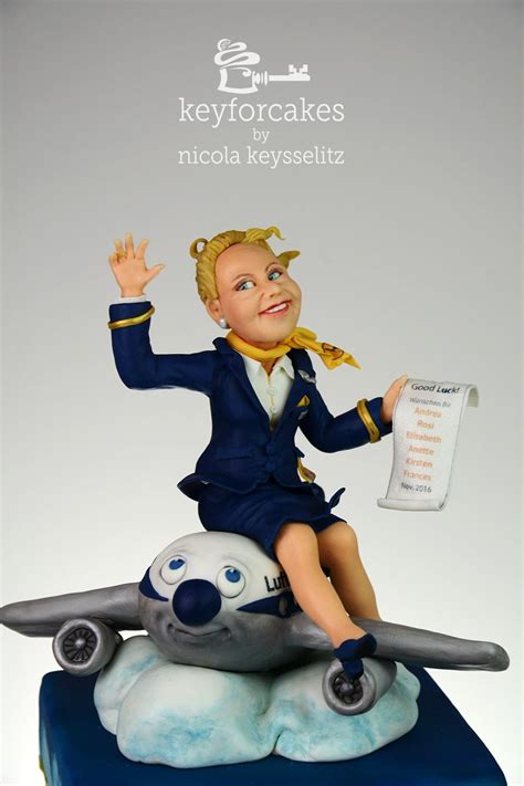 Überraschung für eine Stewardess | Fondant, Cake art, Topper