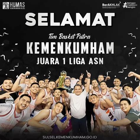 Tim Basket Kemenkumham Juara Kakanwil Kemenkumham Sulsel Ucapkan