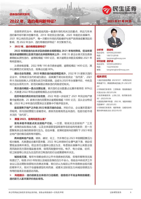债券违约研究系列：2022年，违约有何新特征？