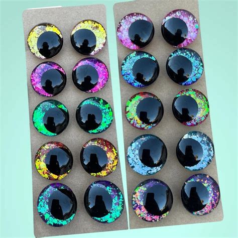 Gemstone Color Shifting Glitter Safety Eyes 1 Pair 30mm 25mm 20mm