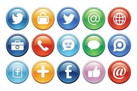 Social Media Icons Buttons Premium Ai Generated Image