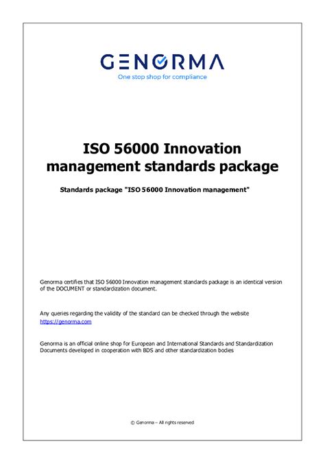 Iso 56000 Innovation Management Standards Package