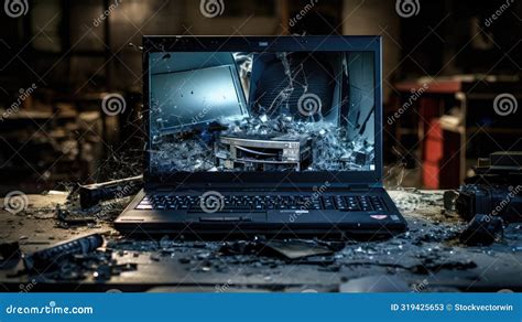 Shattered Broken Equipment Stock Illustration Illustration Of Keyboard 319425653