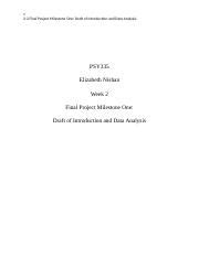 PSY335 2 2 Final Project Milestone One Draft Of Introduction And Data