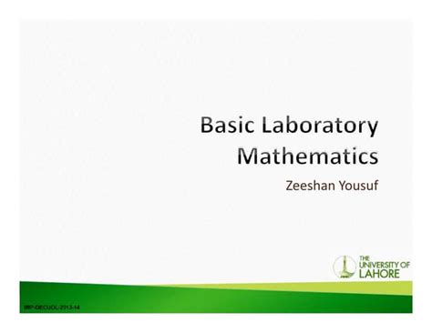 Basic Laboratory Mathematics Pdfffffffff Ppt
