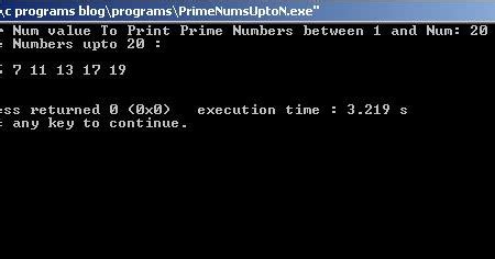 C Programs Blog C Program To Print Prime Numbers Between And N