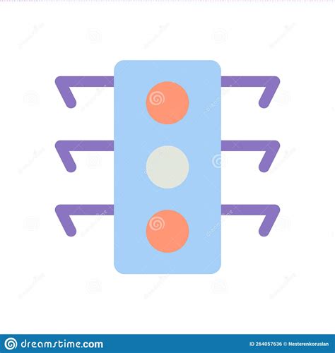 Traffic Light Flat Color Ui Icon Stock Vector Illustration Of Color City 264057636