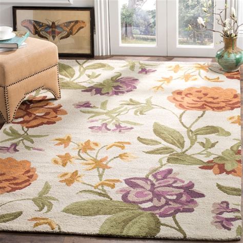 Safavieh Blossom Cammie 3 X 5 Ft Wool Ivory Indoor Floralbotanical