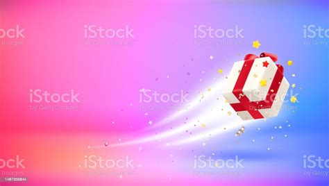 색종이 조각이 있는 빛나는 선물 상자 복사 공간이 있는 3d 벡터 배너 3차원 형태에 대한 스톡 벡터 아트 및 기타 이미지 3차원 형태 개념 개념과 주제 Istock