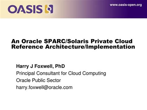 PPT An Oracle SPARC Solaris Private Cloud Reference Architecture Implementation PowerPoint