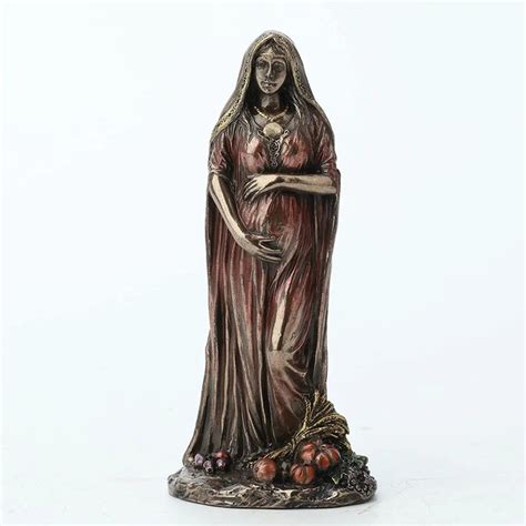 Bronze Finish Triple Goddess Mini Statue The Mother Motherhood