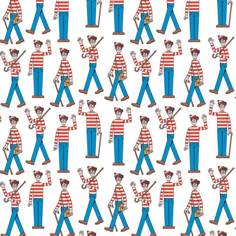 Wheres Waldo Fabric Wheres Waldo Crowd On White Etsy Australia