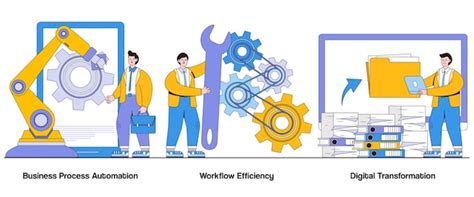 Premium Vector Business Process Automation Workflow Efficiency