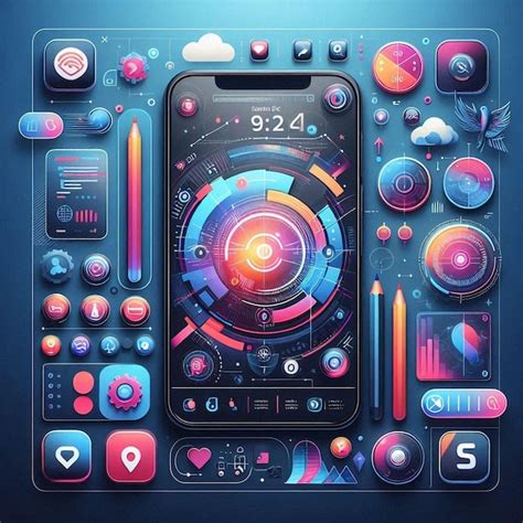 Generate A Futuristic And Sleek Design For A Mobile App Interface Showcasing Interactive