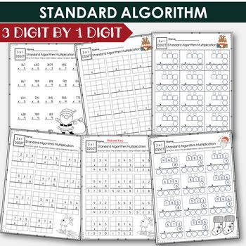 3 Digit By 1 Digit Multiplication Standard Algorithm Multiplication 3x1 Digit