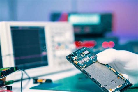 Electronic Circuit Inspection Stock Image Image Of Engineering