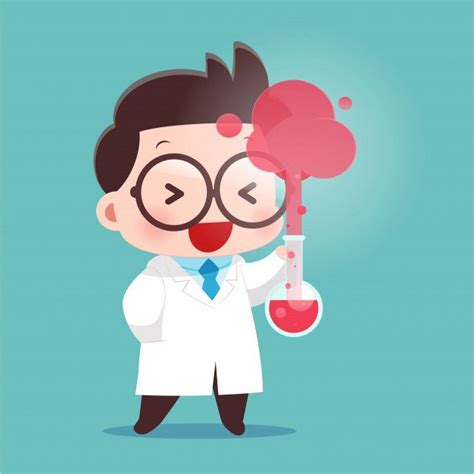 Científico de dibujos animados con probe Premium Vector Freepik