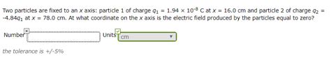 solved two particles are fixed to an x axis particle 1 of