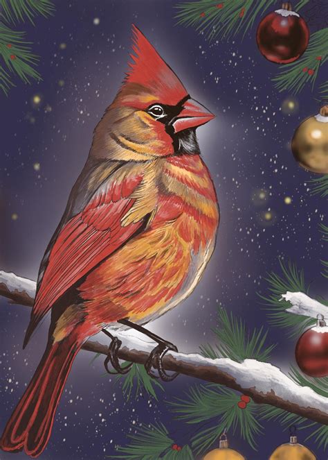 Cardinal Christmas Card Digital Download Printable Greeting Card Etsy