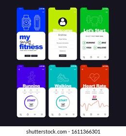 Different Ui Ux Gui Screens Fitness vector de stock libre de regalías