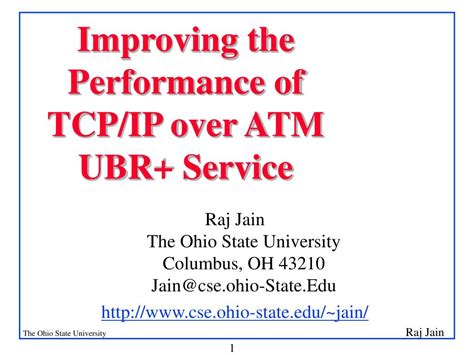 ppt improving the performance of tcp ip over atm ubr service