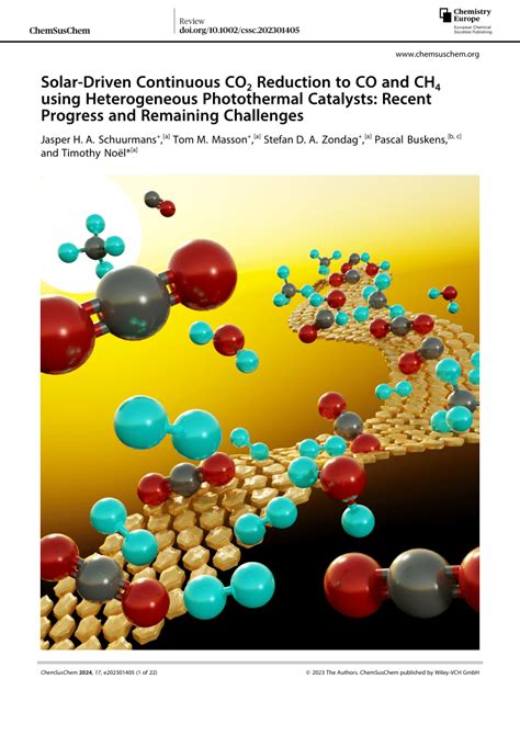 Pdf Solar‐driven Continuous Co2 Reduction To Co And Ch4 Using Heterogeneous Photothermal