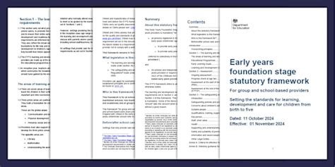 EYFS Framework Regulatory Changes In Effect As Of January 4th 2024 Twinkl