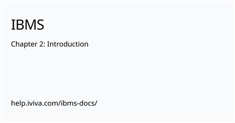 Chapter 2 Introduction Ibms