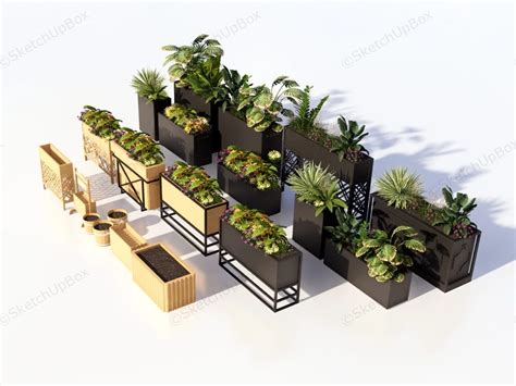 Raised Garden Planter Collection Sketchup 3d Model Skp File Download