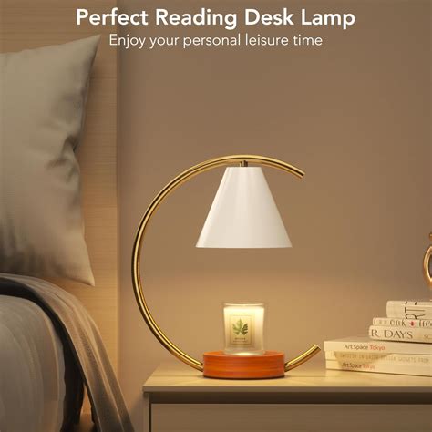 Dimmable Candle Warmer Lamp Luxurious Brass Wood Table Lamp Ep