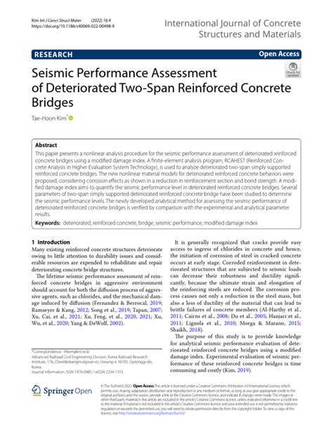 Seismic Performance Assessment Of Deteriorated Two Span Reinforced
