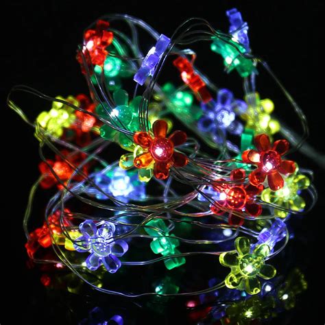30led красочный цветок в форме серебряной линии световая гирлянда