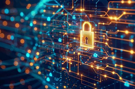 Cyber Security Digital Lock Stock Illustration Illustration Of Encryption Access 342853329