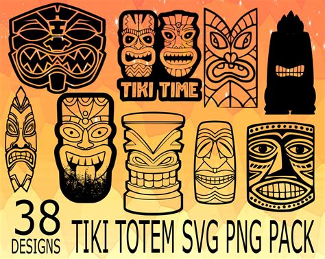 Tiki Sculptures Svg Png Design Bundle Super Cool Tiki Chief Kahuna Svg