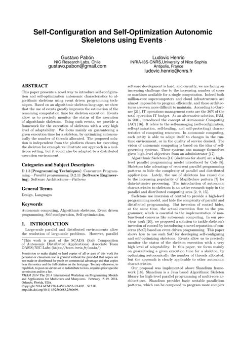 Pdf Self Configuration And Self Optimization Autonomic Skeletons