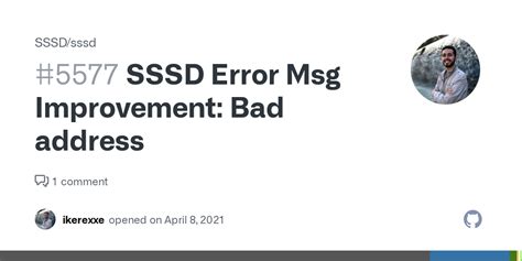 Sssd Error Msg Improvement Bad Address · Issue 5577 · Sssdsssd · Github