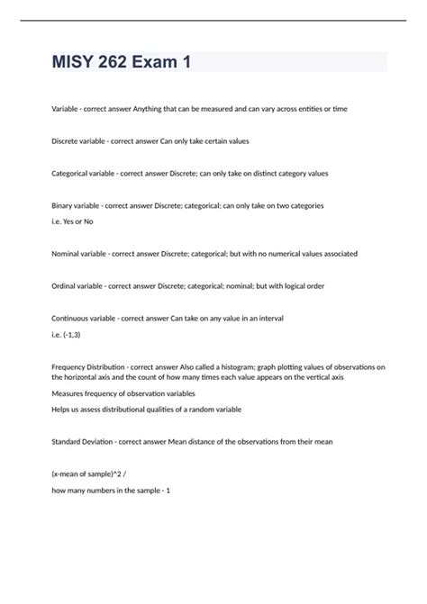 Misy 262 Exam 1 Questions With Verified Solutions 20232024 Misy Stuvia Us