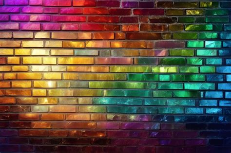 Premium Ai Image Colorful Brick Neon Glow Brick